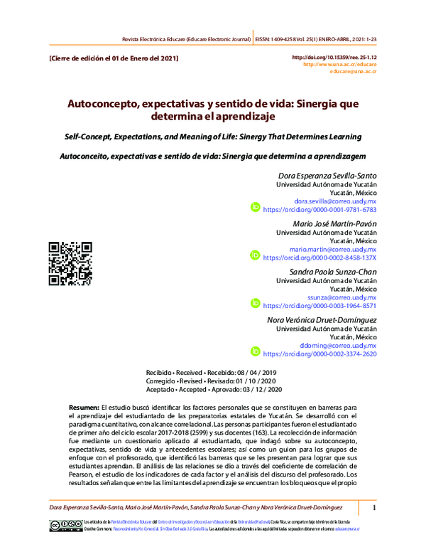 (PDF) Self-Concept, Expectations, and Meaning of Life: Sinergy That ...