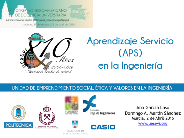 (PDF) Aprendizaje servicio (APS) en la ingeniería