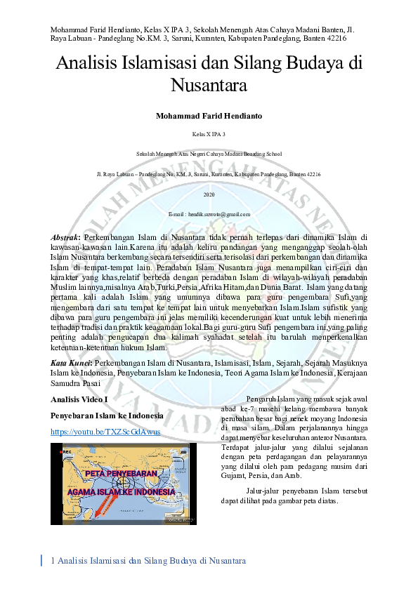 (PDF) Analisis Islamisasi dan Silang Budaya di Nusantara