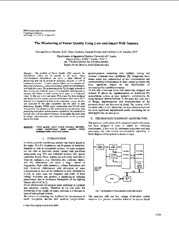 (PDF) The monitoring of power quality using low-cost smart Web sensors