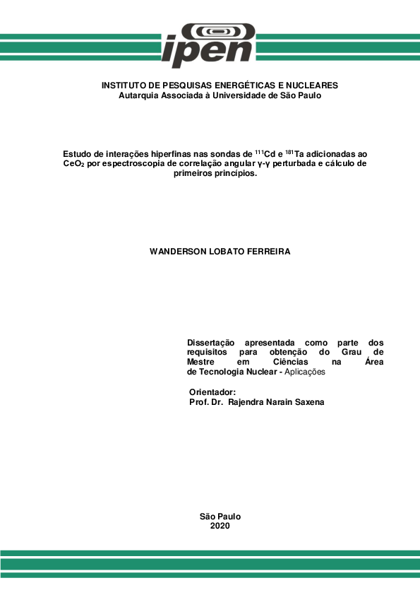 Estudo de interações hiperfinas nas sondas de 111Cd e 181Ta adicionadas ...