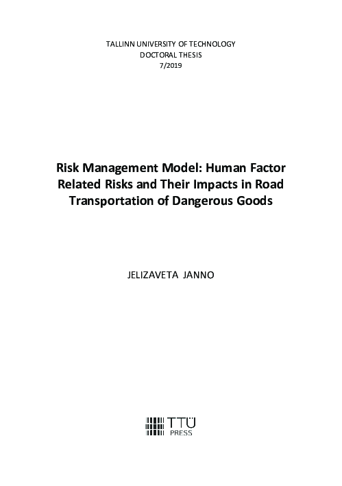 (PDF) Risk Management Model: Human Factor Related Risks and Their ...