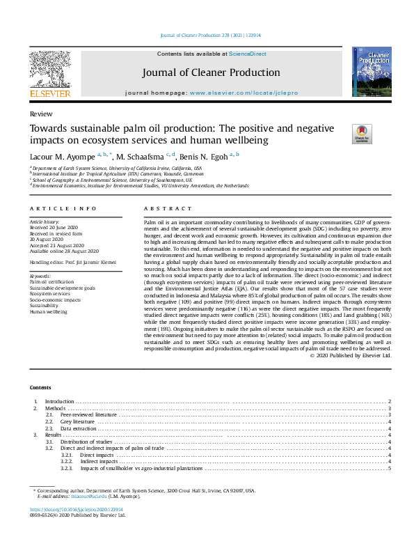 (PDF) Towards sustainable palm oil production: The positive and ...