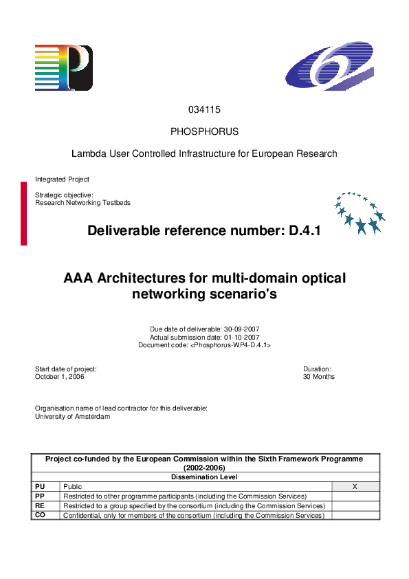 (PDF) AAA Technologies for Optical Networks: Overview and Architecture ...