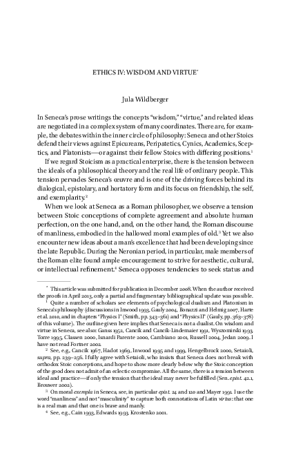 (PDF) Ethics IV: Wisdom and Virtue