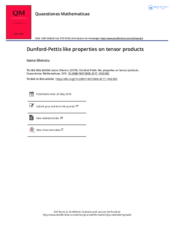 (PDF) Dunford-Pettis like properties on tensor products