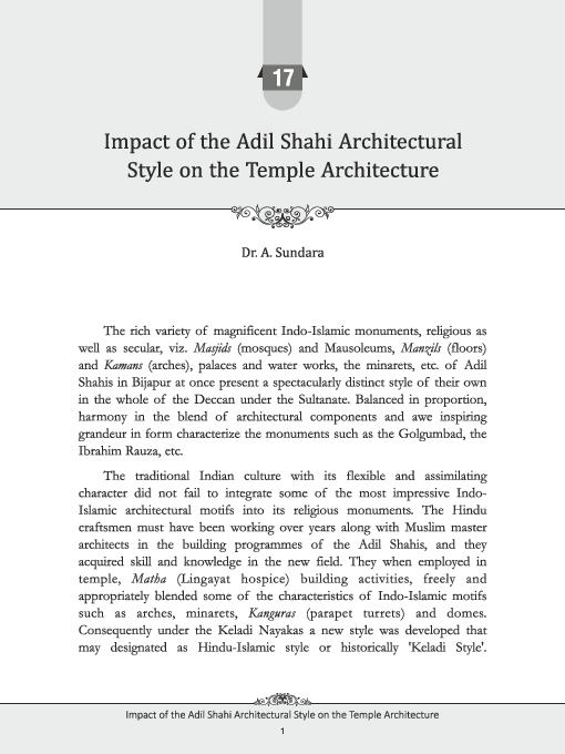 Impact of the Adil Shahi Architectural Style on the Temple Architecture