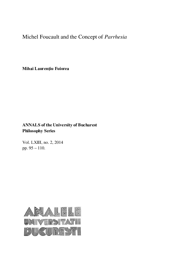 (PDF) Michel Foucault and the Concept of Parrhesia