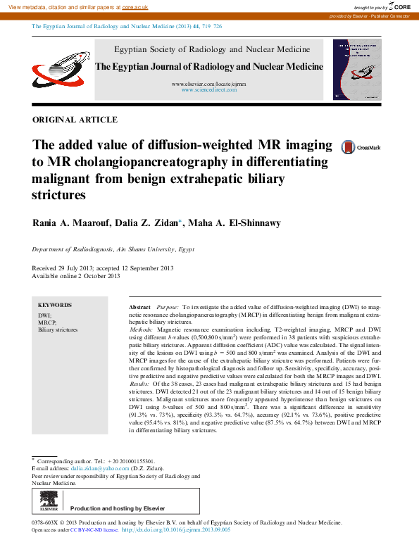 (PDF) The added value of diffusion-weighted MR imaging to MR ...