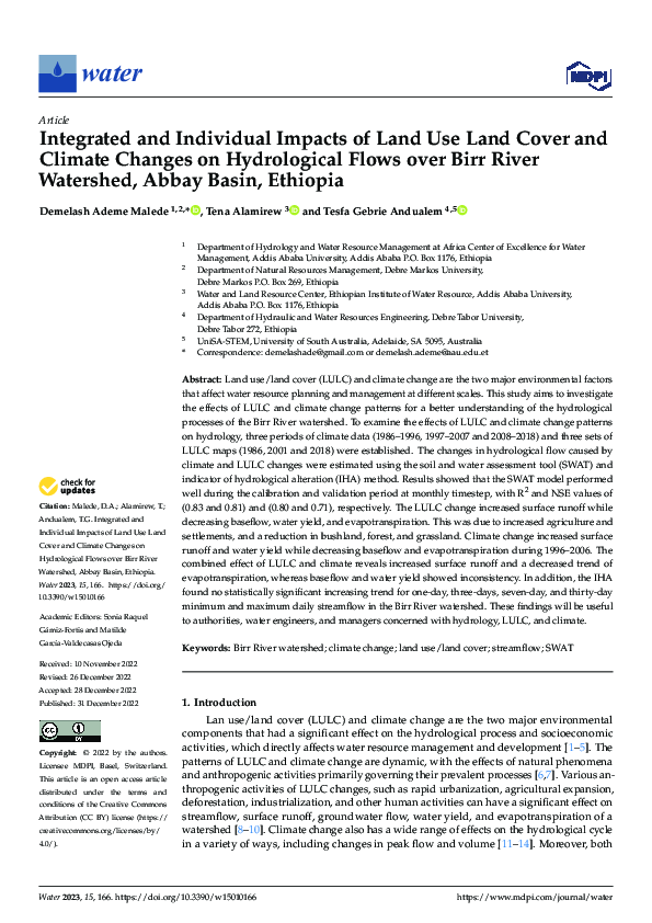 (PDF) Integrated and Individual Impacts of Land Use Land Cover and Climate Changes on ...