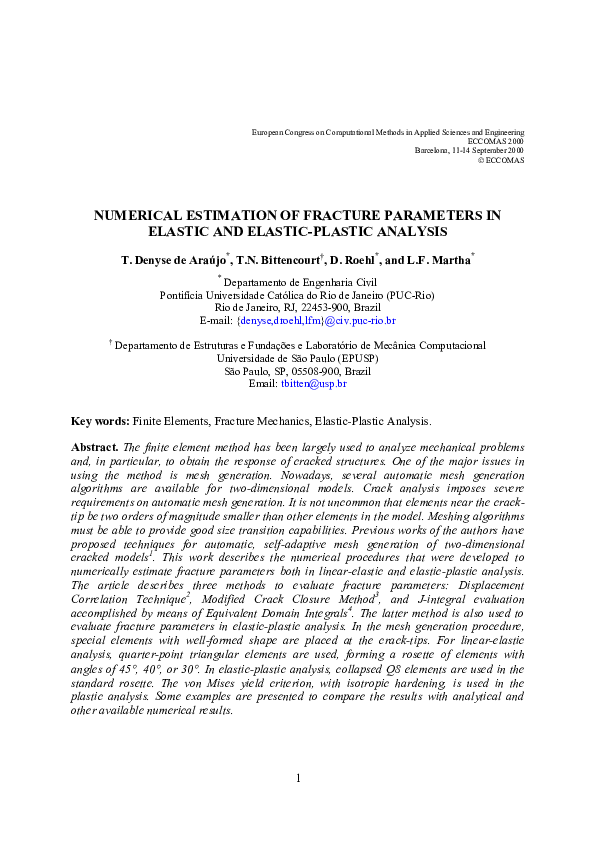 (PDF) Numerical estimation of fracture parameters in elastic and elastic-plastic analysis ...