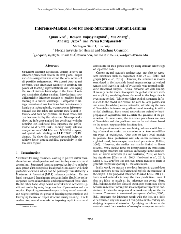 (PDF) Inference-Masked Loss for Deep Structured Output Learning ...