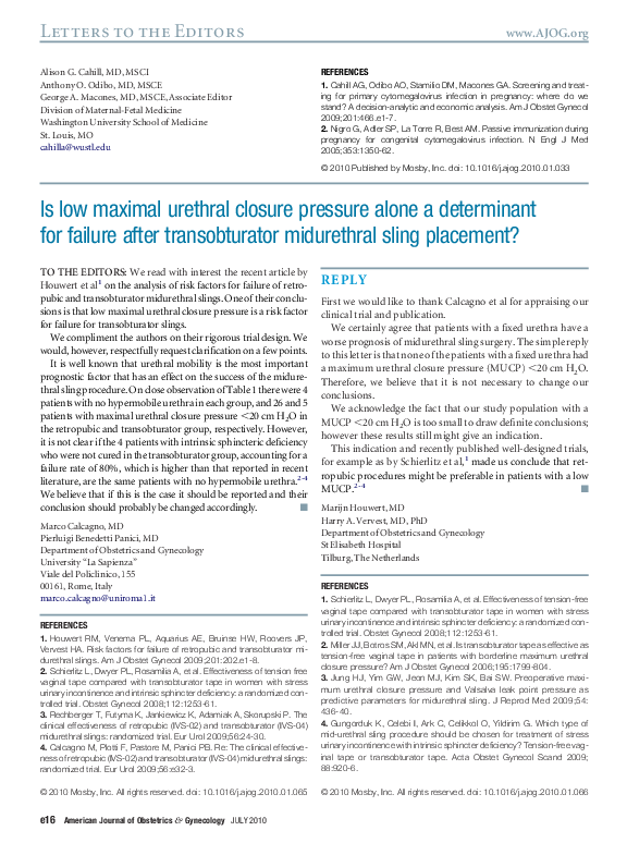 (PDF) Is low maximal urethral closure pressure alone a determinant for ...