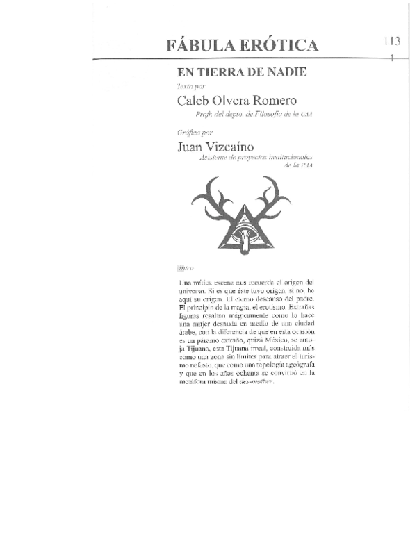 (PDF) Fábula erótica "En tierra de nadie | Caleb Olvera Romero ...
