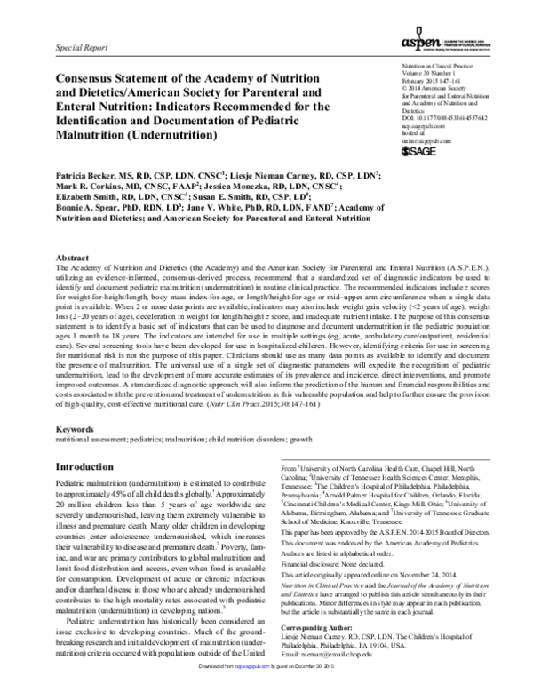 (PDF) Consensus statement of the Academy of Nutrition and Dietetics ...