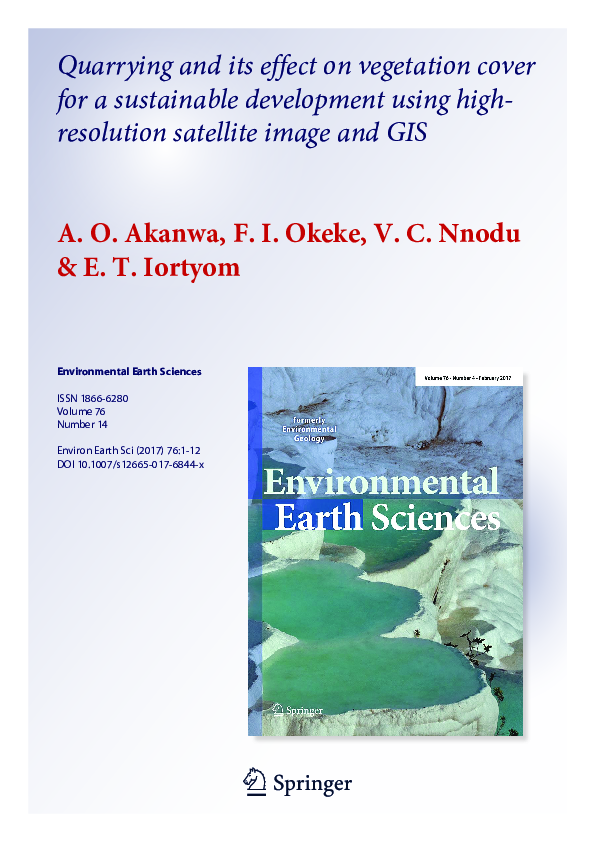 (PDF) Quarrying and its effect on vegetation cover for a sustainable ...