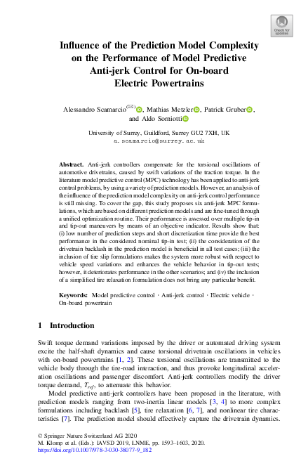 (PDF) Influence of the Prediction Model Complexity on the Performance ...