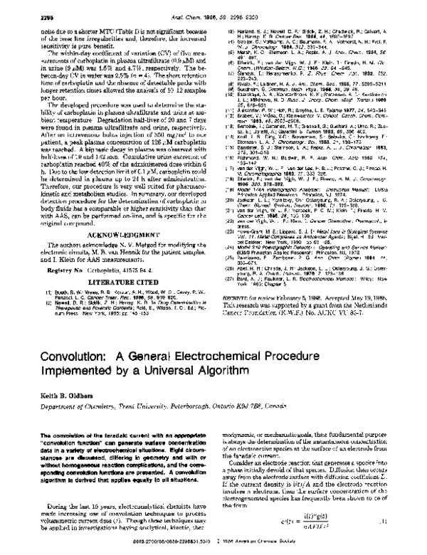 (PDF) Convolution: a general electrochemical procedure implemented by a universal algorithm
