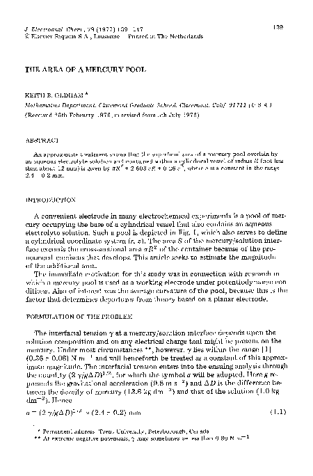 (PDF) The area of a mercury pool