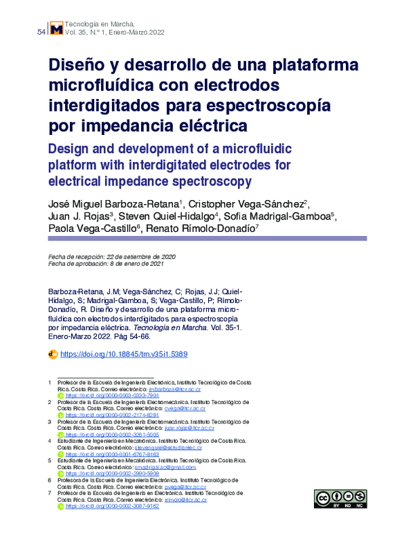 (PDF) Diseño y desarrollo de una plataforma microfluídica con ...
