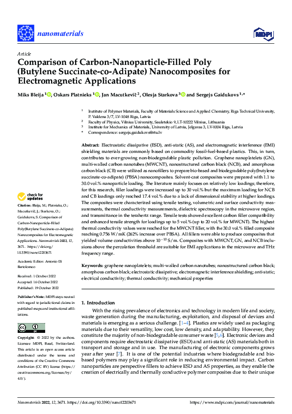 (PDF) Comparison of Carbon-Nanoparticle-Filled Poly(Butylene Succinate-co-Adipate ...