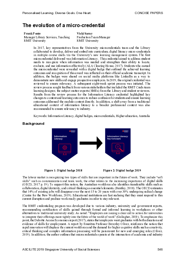 (PDF) The evolution of a micro-credential