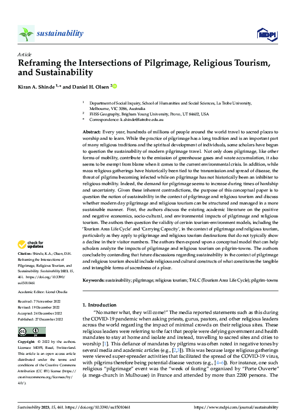 (PDF) Reframing the Intersections of Pilgrimage, Religious Tourism, and ...