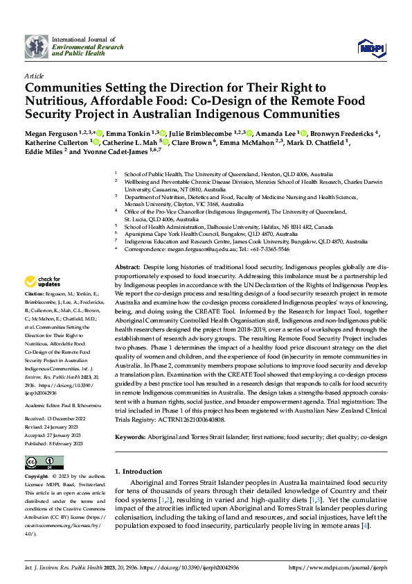 Communities Setting the Direction for Their Right to Nutritious ...
