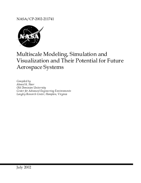 (PDF) Multiscale Modeling, Simulation and Visualization and Their Potential for Future Aerospace ...