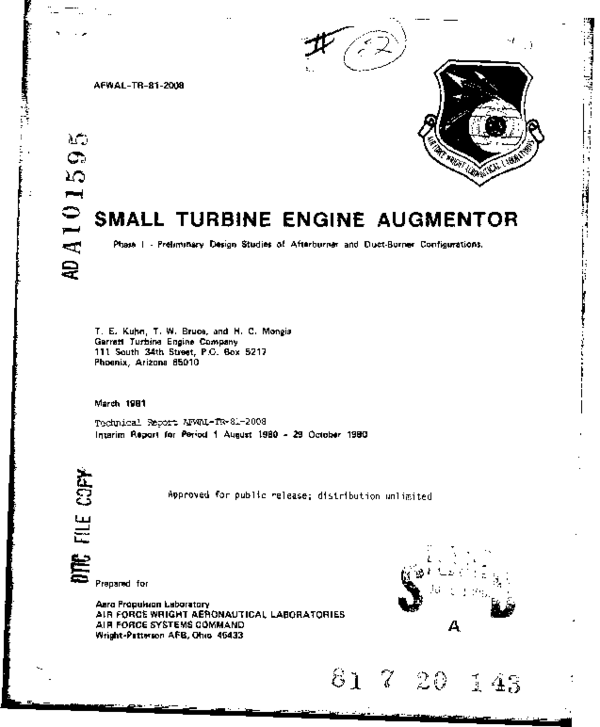 (PDF) Small Turbine Engine Augmentor. Phase 1. Preliminary Design ...