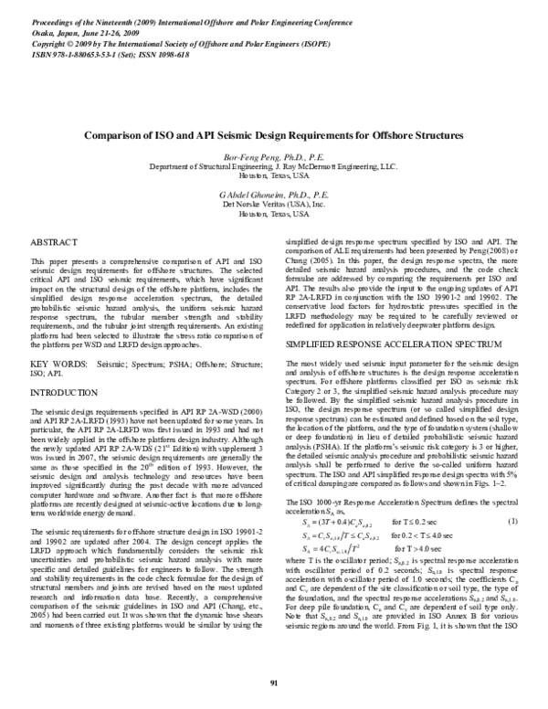 (PDF) Comparison of ISO And API Seismic Design Requirements For ...