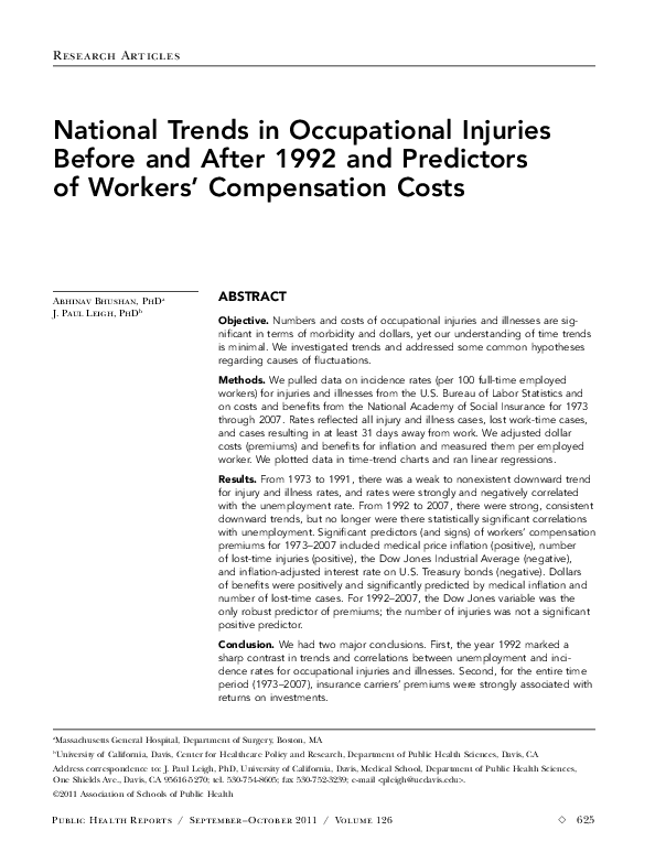 (PDF) National trends in occupational injuries before and after 1992 ...