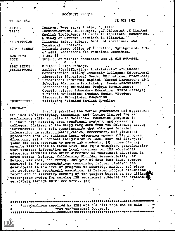 (PDF) Identification, Assessment, and Placement of Limited English ...