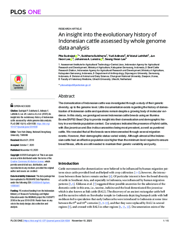 (PDF) An insight into the evolutionary history of Indonesian cattle ...