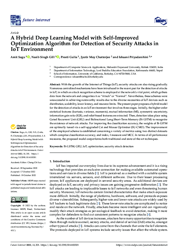 Pdf A Hybrid Deep Learning Model With Self Improved Optimization Algorithm For Detection Of
