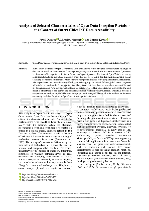 (PDF) Analysis of Selected Characteristics of Open Data Inception ...