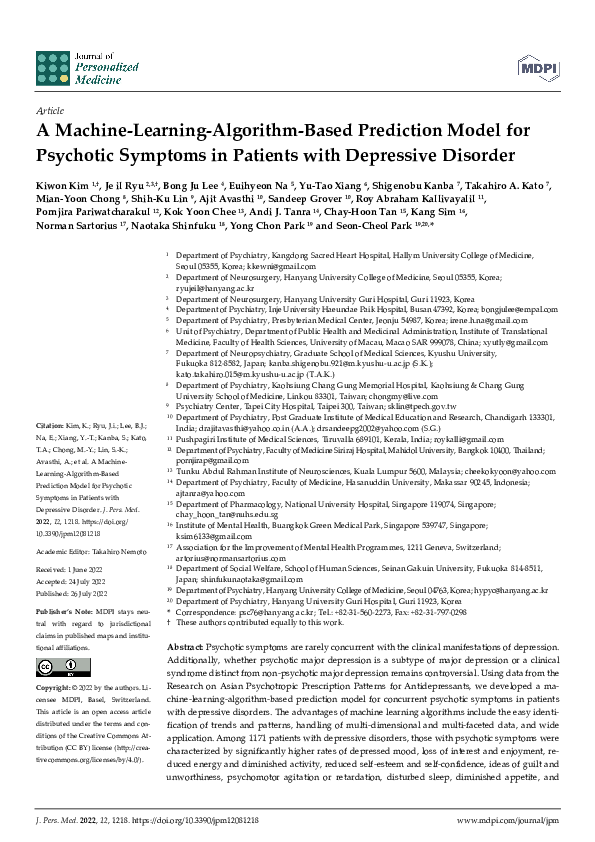(PDF) Predicting Psychotic Symptoms in Depression