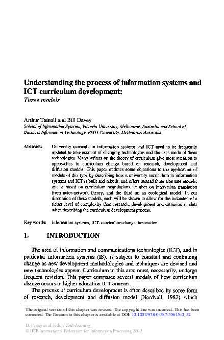 (PDF) Understanding the process of information systems and ICT ...