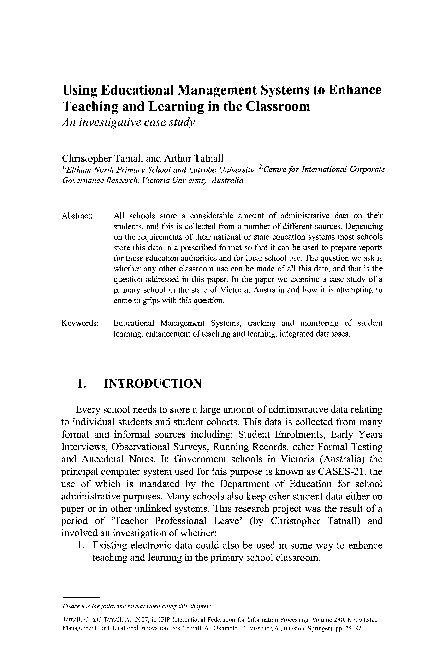 (PDF) Using Educational Management Systems to Enhance Teaching and ...