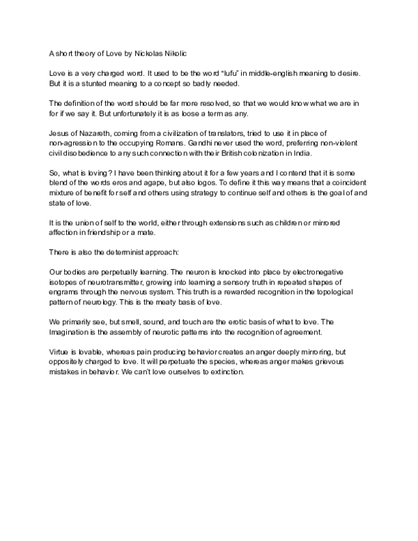 (PDF) Love by Nickolas Aleksndar Nikolic