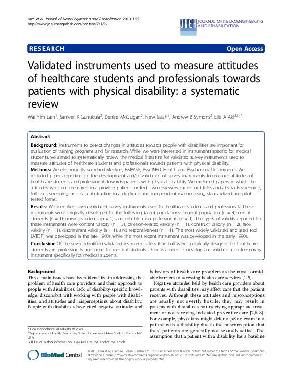 (PDF) Validated instruments used to measure attitudes of healthcare ...