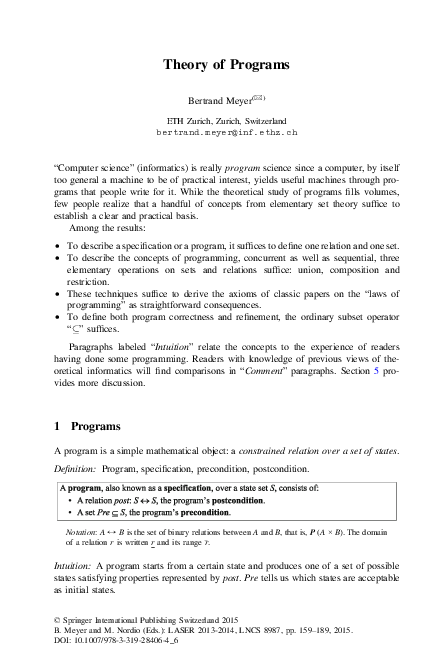 (PDF) Theory of Programs