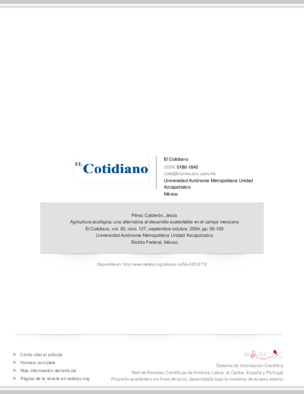 (PDF) Agricultura ecológica: una alternativa al desarrollo sustentable ...