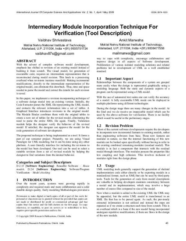 (PDF) Intermediary Module Incorporation Technique For Verification ...