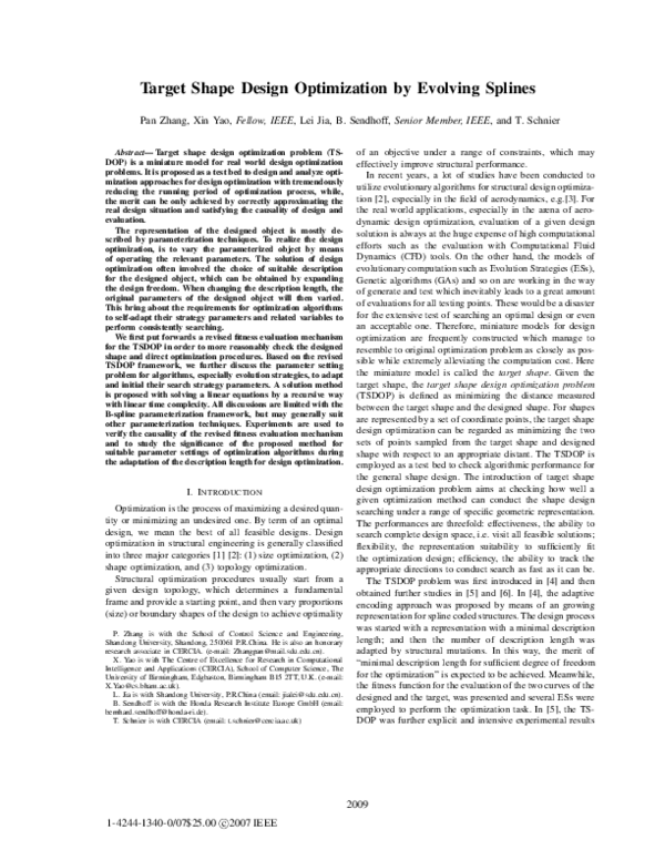 (PDF) Target shape design optimization by evolving splines | lei jia ...