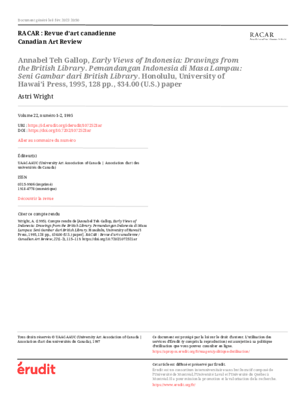 (PDF) Astri Wright, Review of Annabel Teh Gallop, Early Views of ...