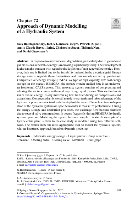 (PDF) Approach of Dynamic Modelling of a Hydraulic System