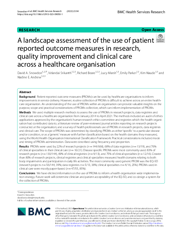 (PDF) Evaluating Patient Reported Outcome Measures Use