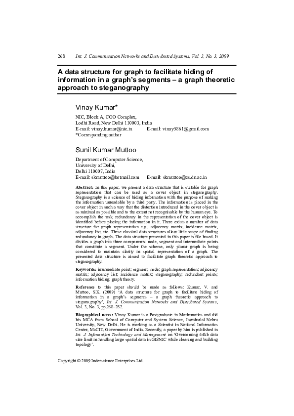 (PDF) A data structure for graph to facilitate hiding of information in ...