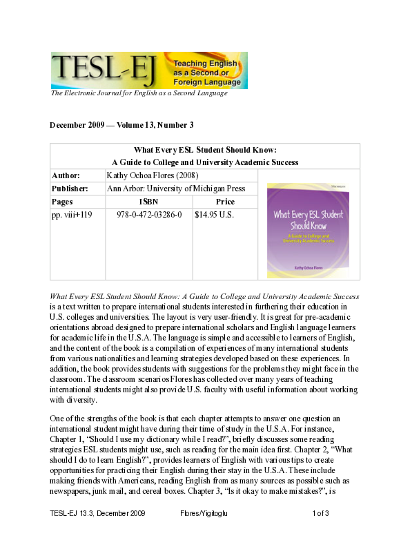 (PDF) What Every ESL Student Should Know